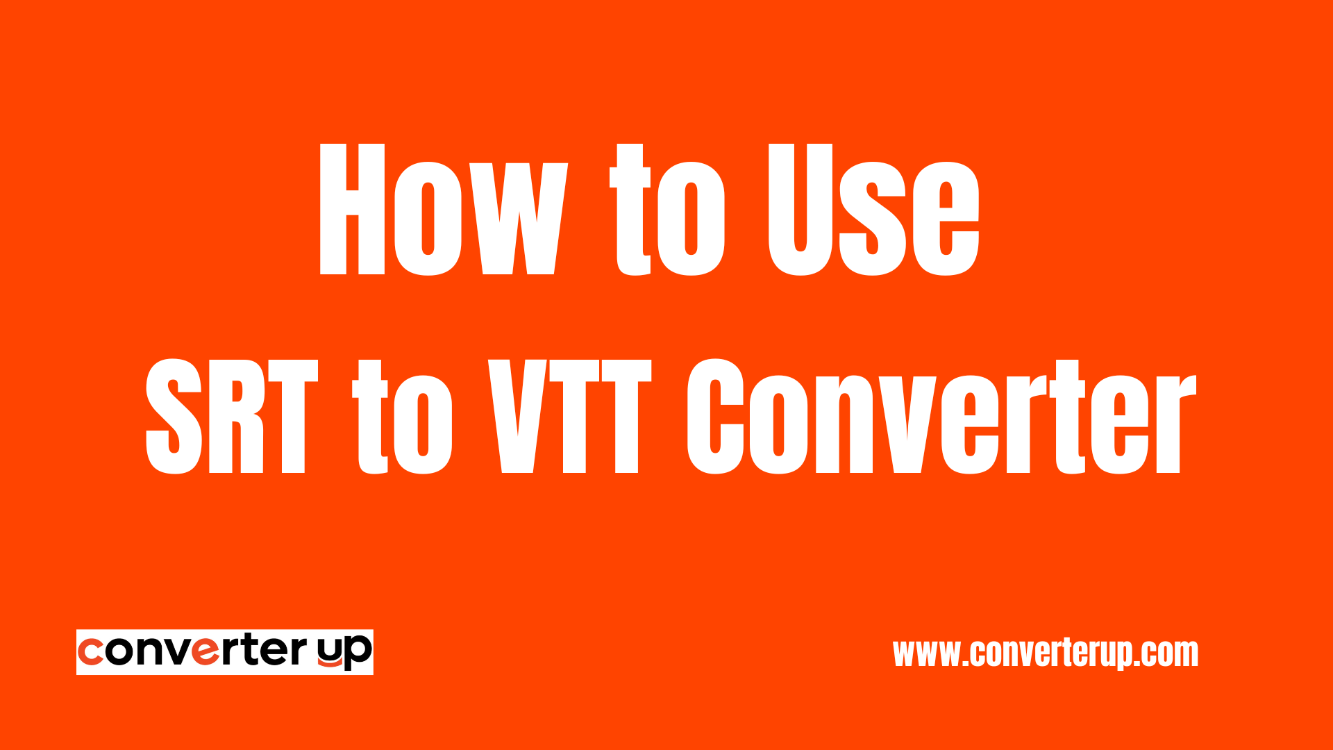 Cómo usar SRT a VTT Converter